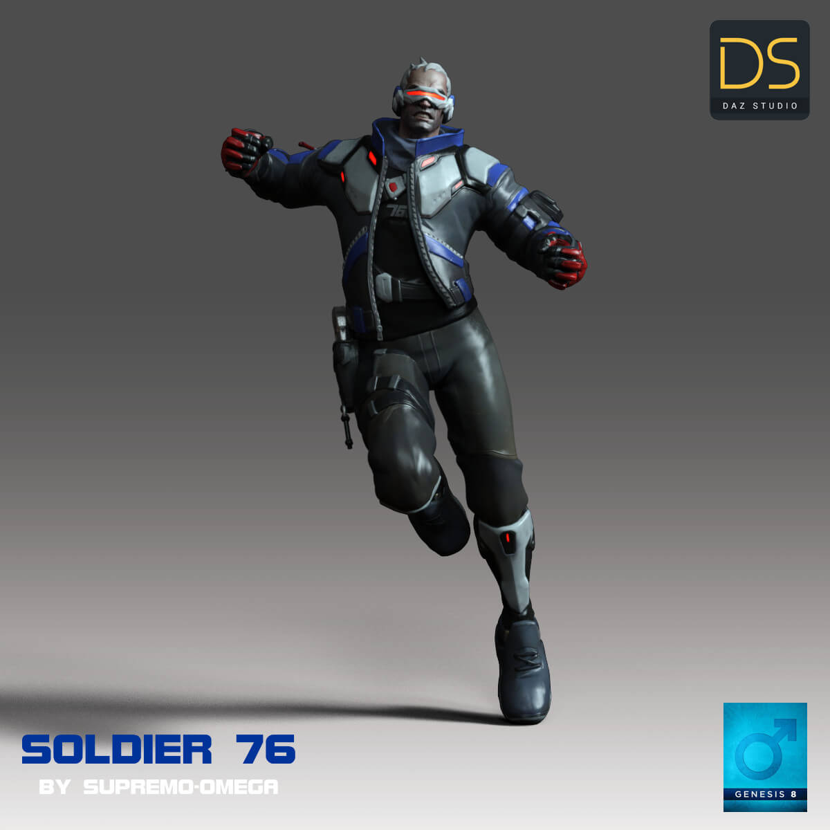 Soldier 76 for G8 Male - Daz Content by supremoomega