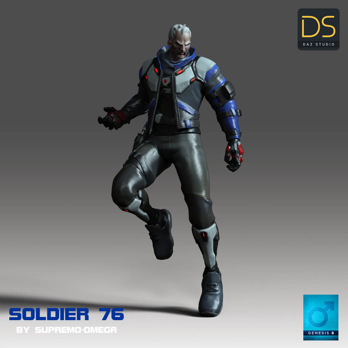 Soldier 76 for G8 Male - Daz Content by supremoomega