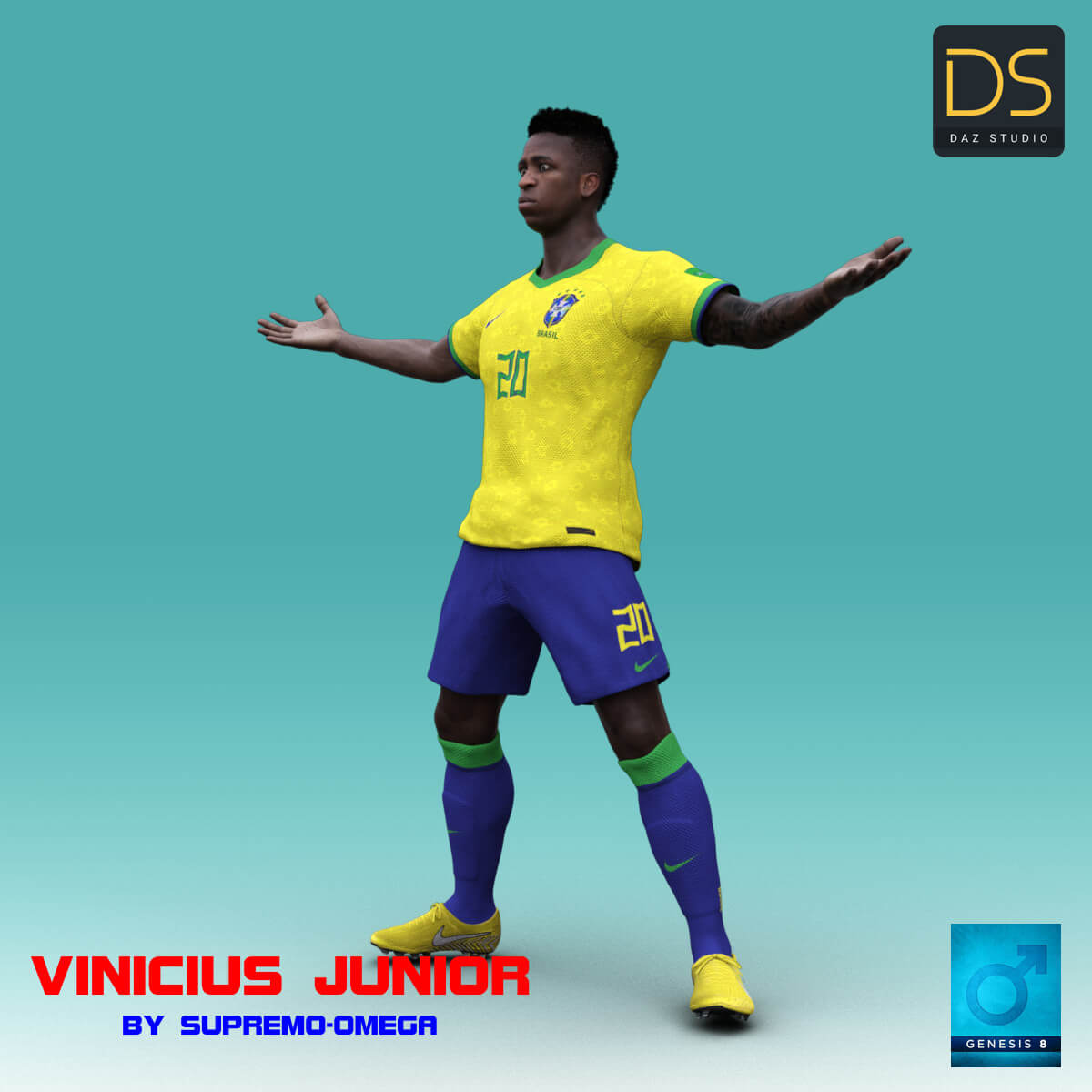 Vinicius Junior for G8 Male - Daz Content by supremoomega