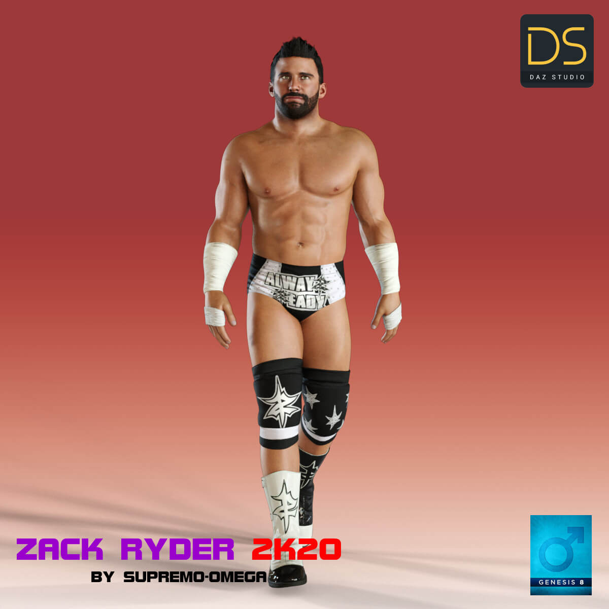 Zack Ryder 2k20 for G8 Male - Daz Content by supremoomega