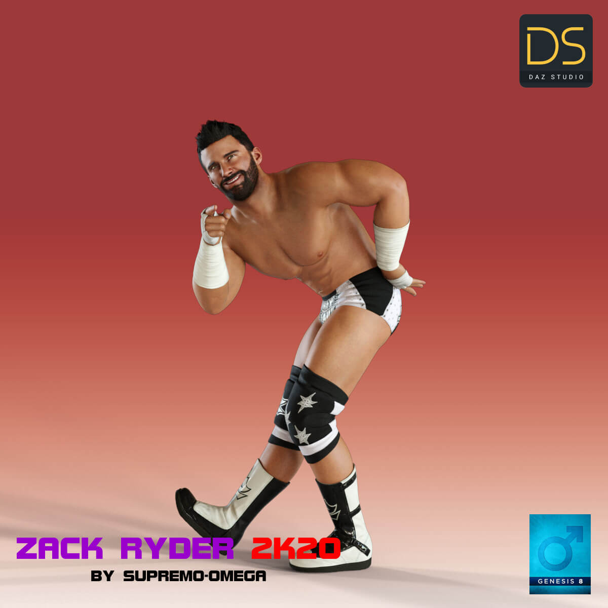 Zack Ryder 2k20 for G8 Male - Daz Content by supremoomega
