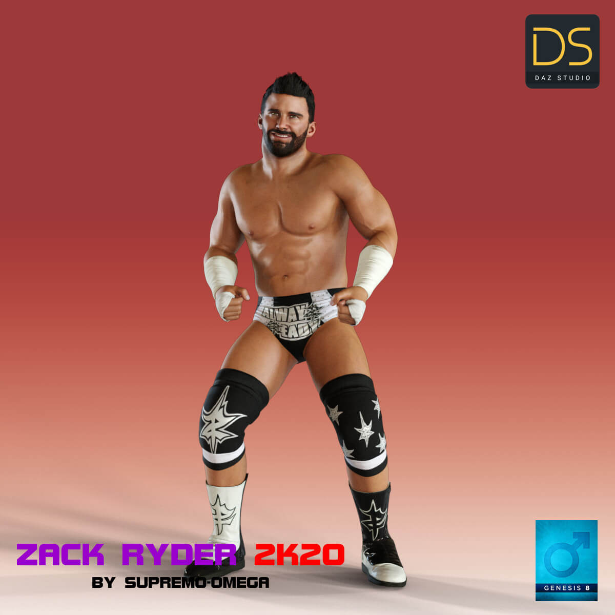Zack Ryder 2k20 for G8 Male - Daz Content by supremoomega