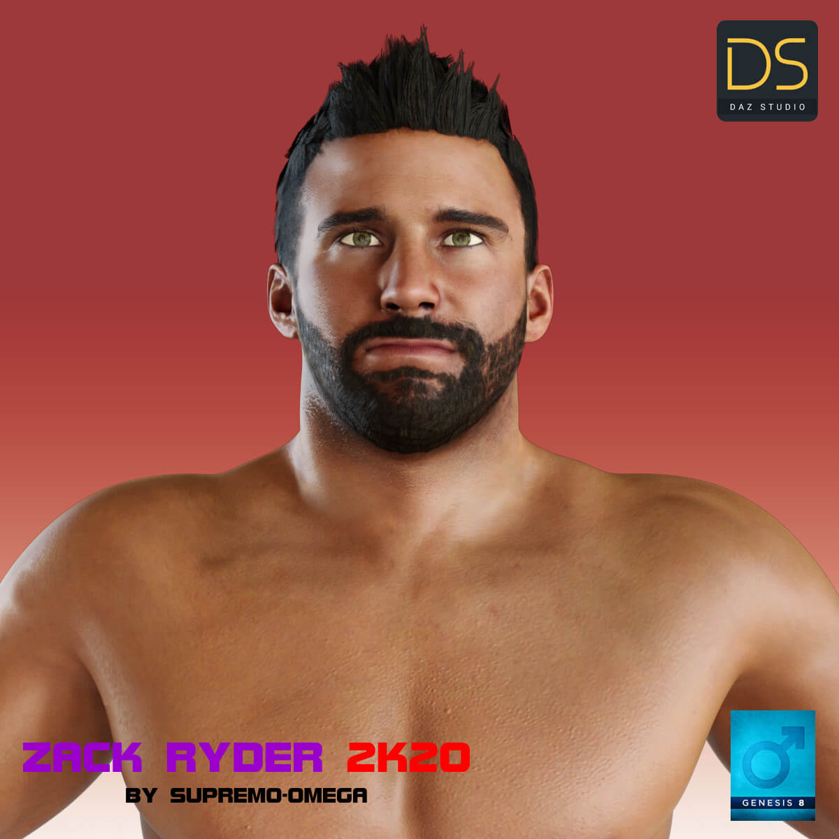 Zack Ryder 2k20 for G8 Male - Daz Content by supremoomega