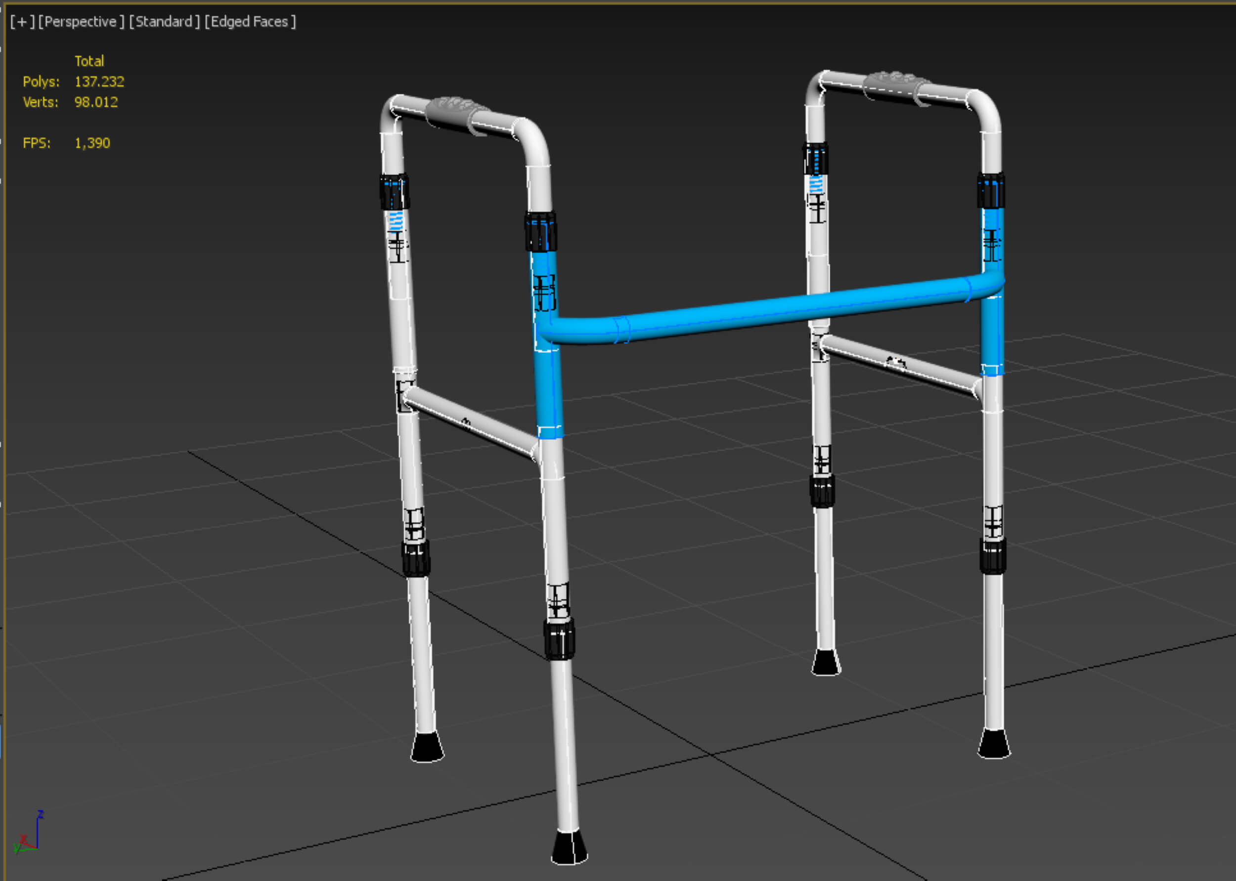 Adjustable Walker Zimmer Walking Frame Standing Mobility Aid - 3D Model ...