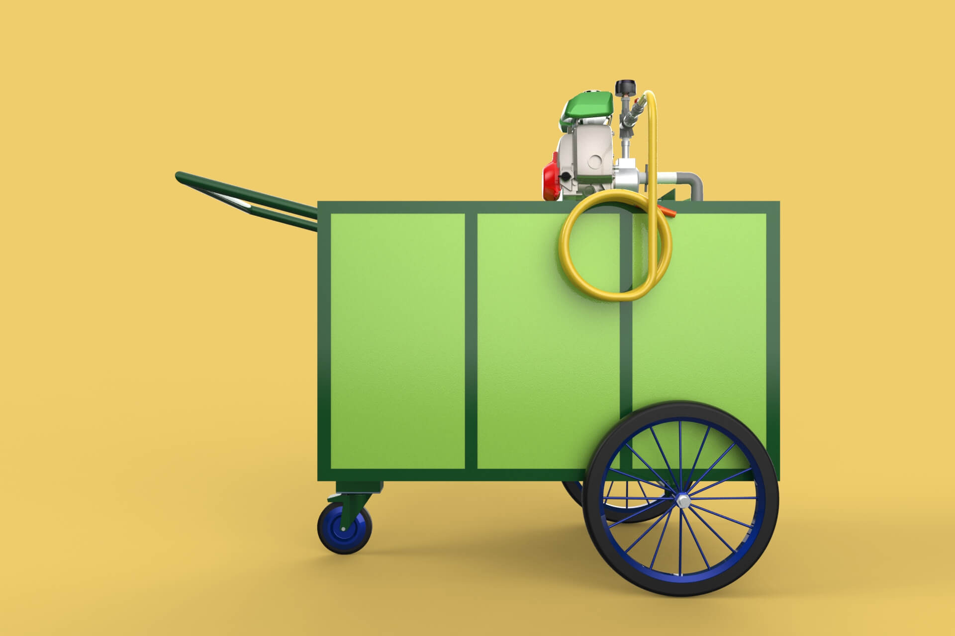 Agriculture Tank Garden Sprayer Trolley Washing Cart Press - 3D Model ...