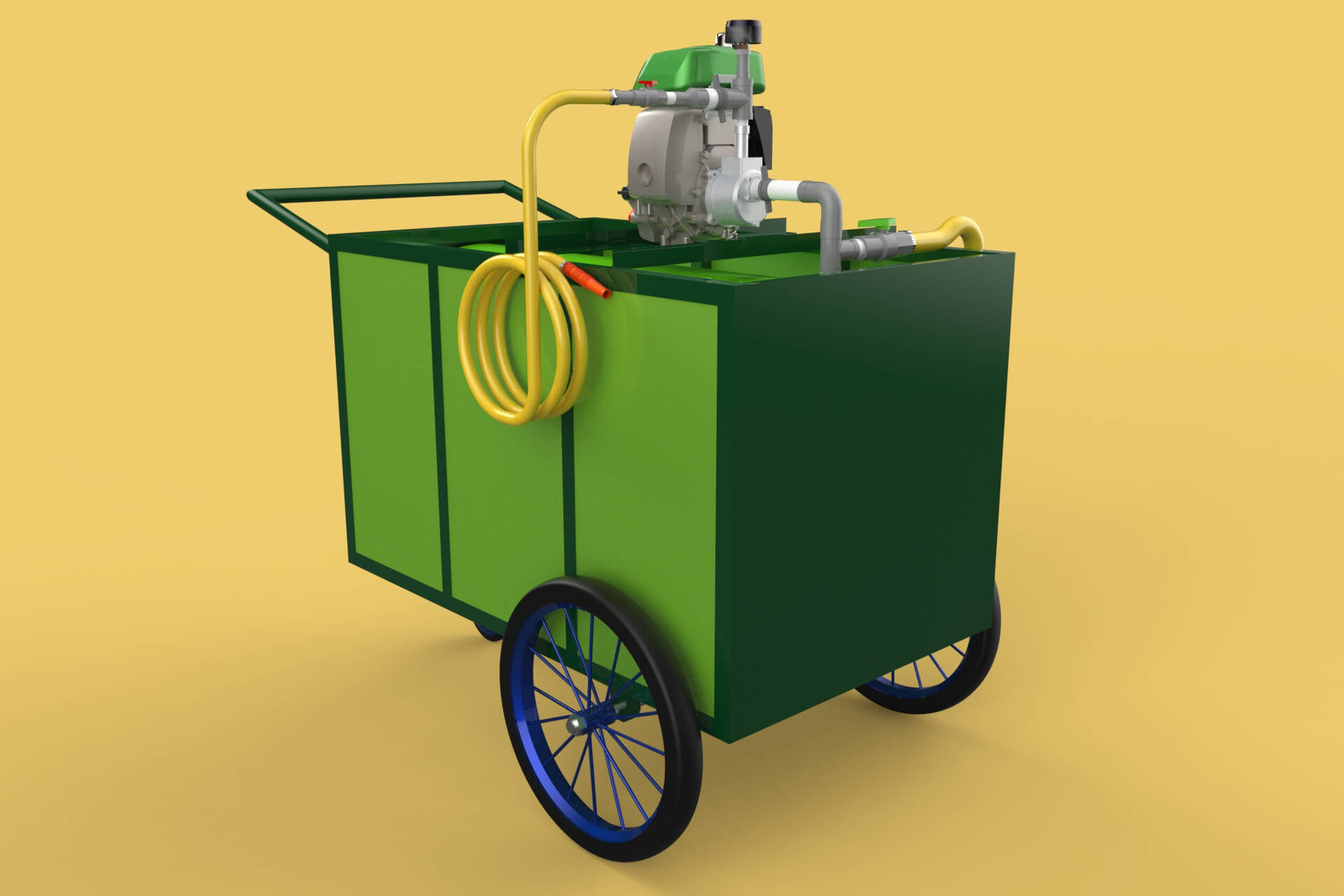 Agriculture Tank Garden Sprayer Trolley Washing Cart Press - 3D Model ...