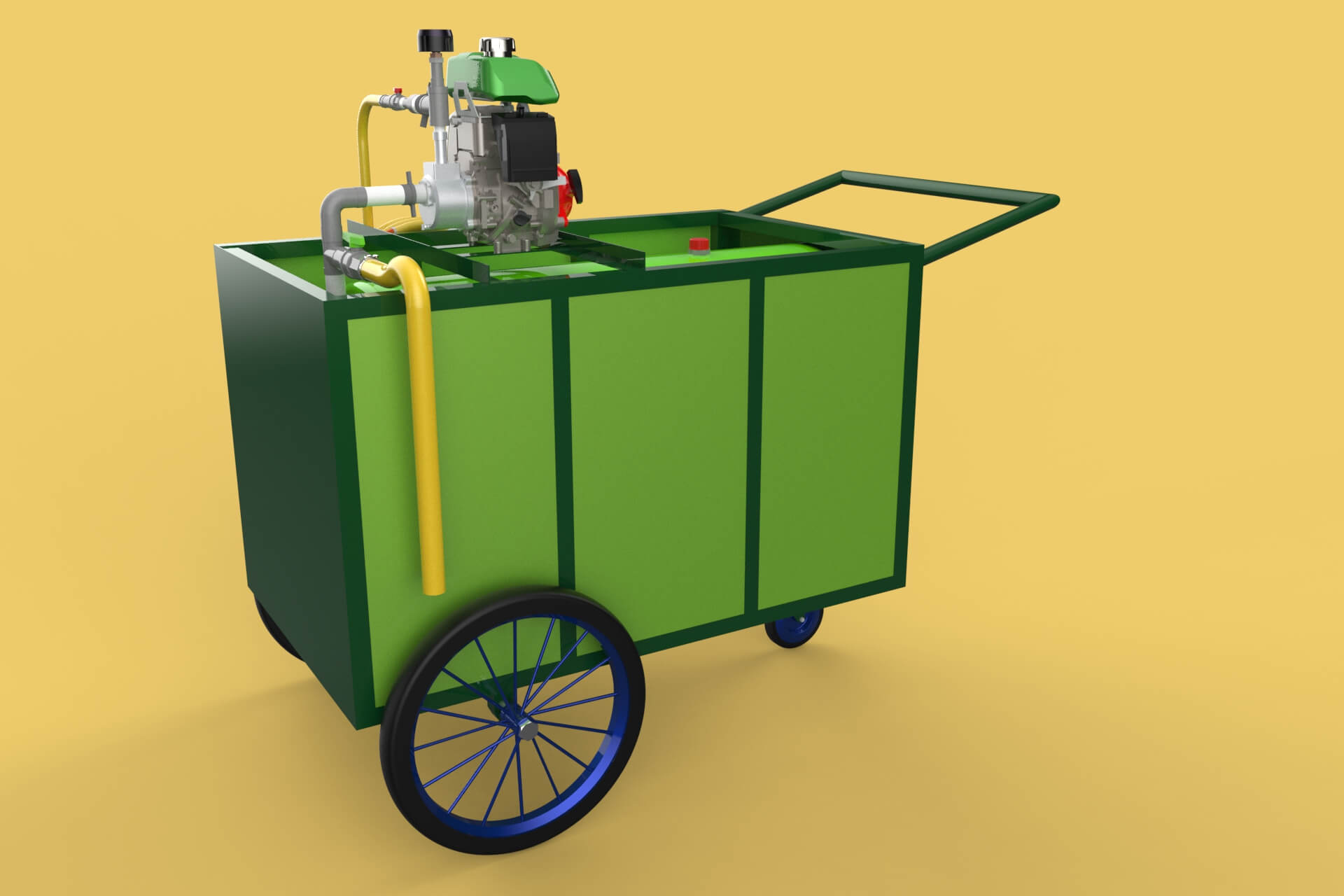 Agriculture Tank Garden Sprayer Trolley Washing Cart Press - 3D Model ...