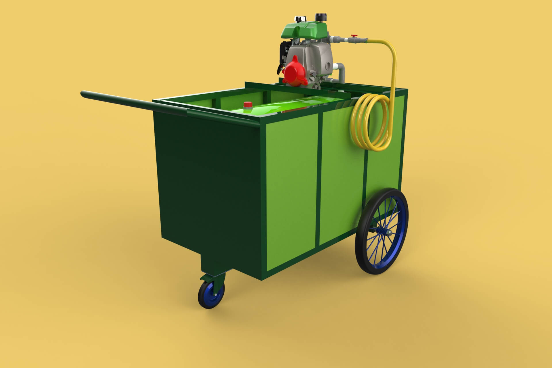 Agriculture Tank Garden Sprayer Trolley Washing Cart Press - 3D Model ...