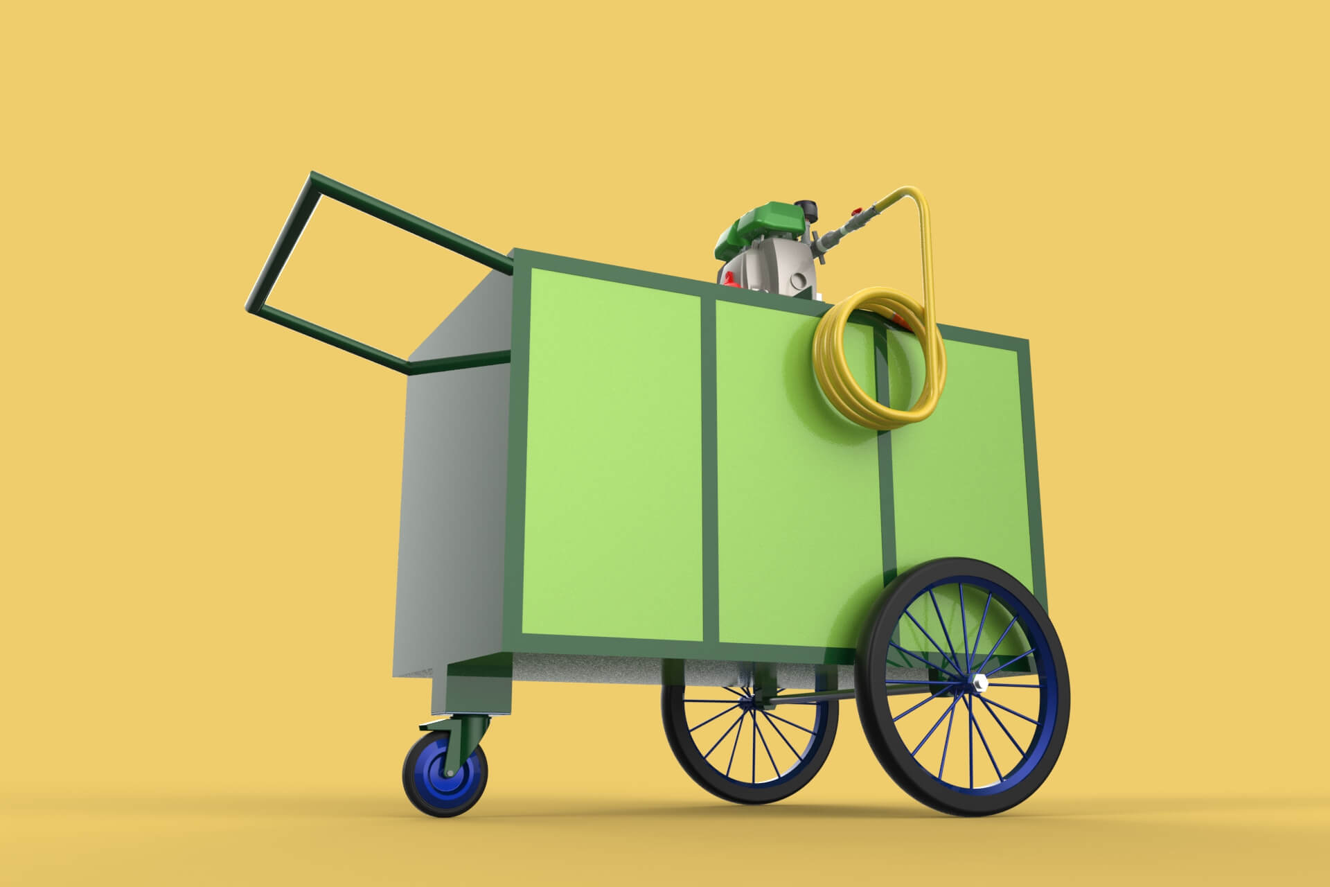 Agriculture Tank Garden Sprayer Trolley Washing Cart Press - 3D Model ...