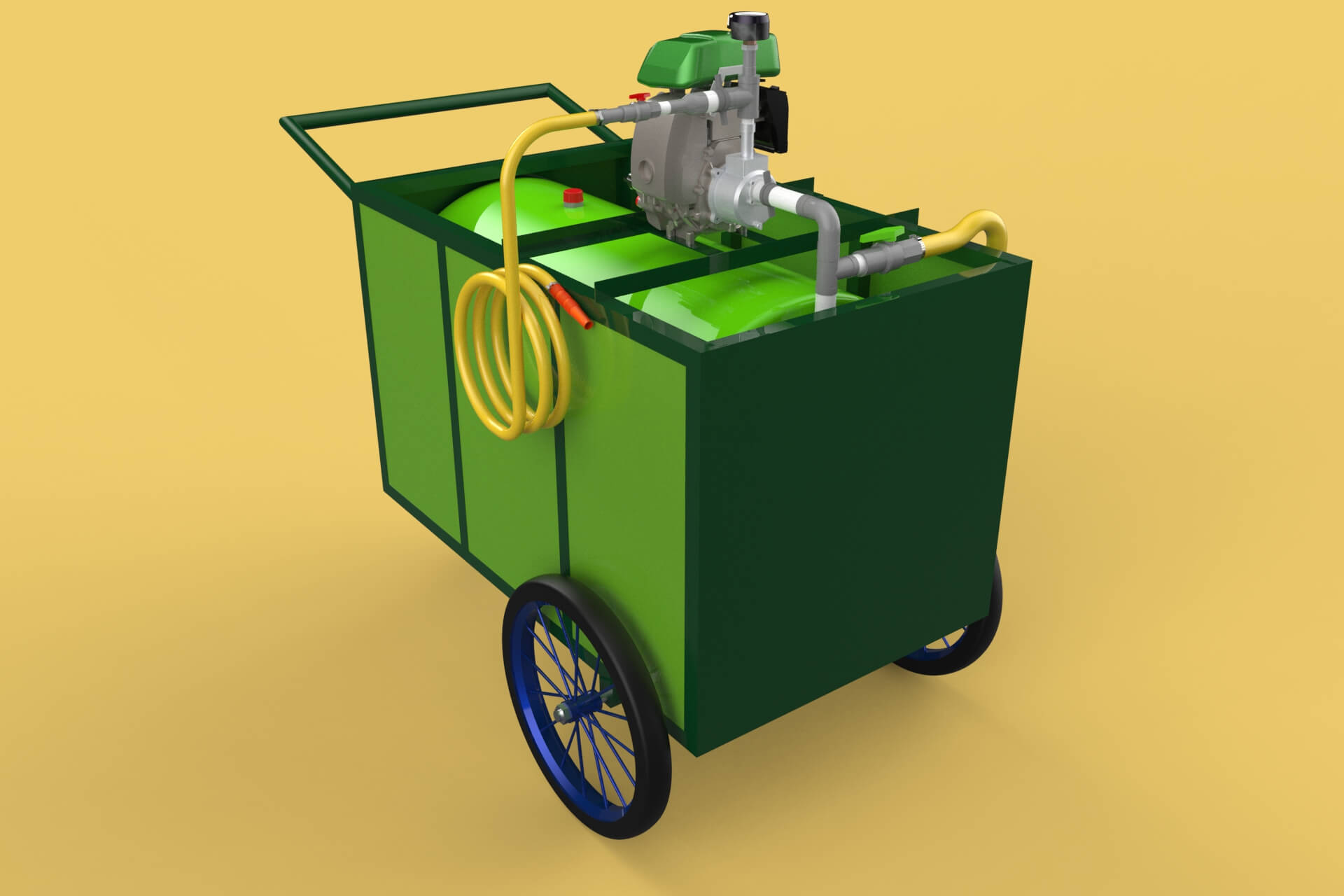 Agriculture Tank Garden Sprayer Trolley Washing Cart Press - 3D Model ...