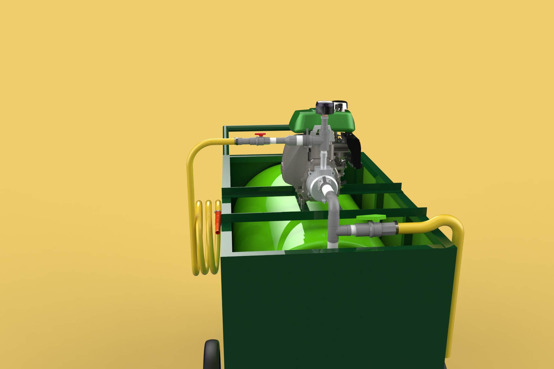 Agriculture Tank Garden Sprayer Trolley Washing Cart Press - 3D Model ...