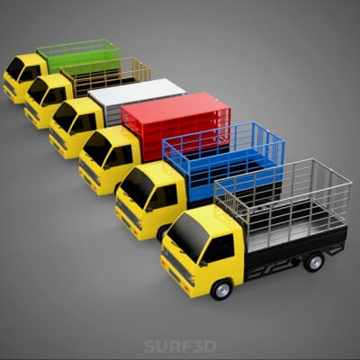 All Type Cage Bakkie Ute Pickup Truck for Transport Delivery - 3D Model ...