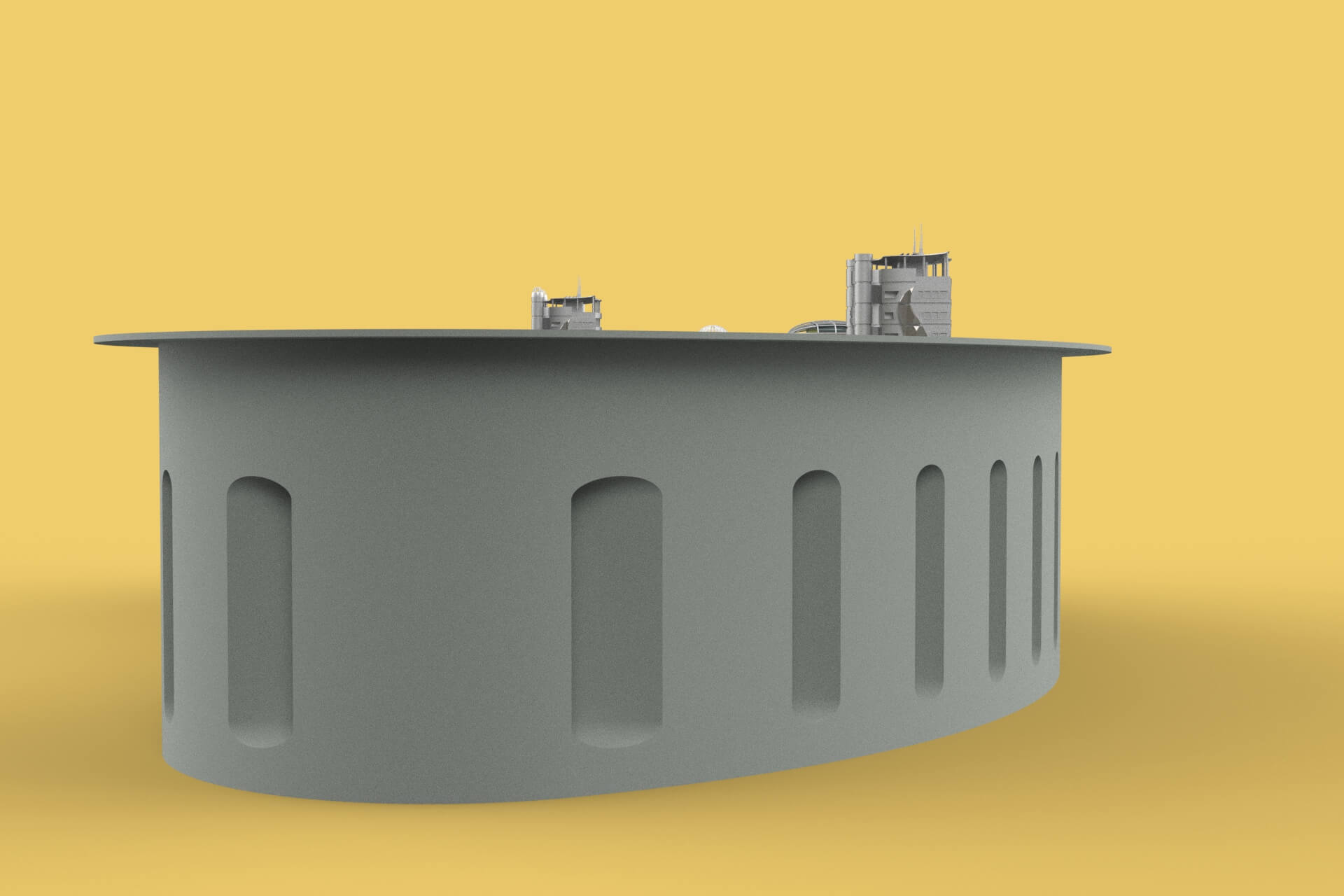 Anti Tsunami Building Wall Innovation Concept - 3D Model by surf3d