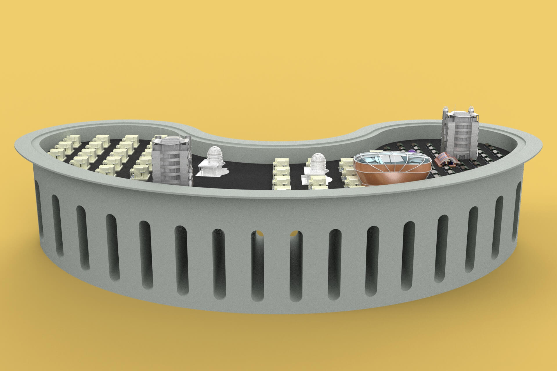 Anti Tsunami Building Wall Innovation Concept - 3D Model by surf3d