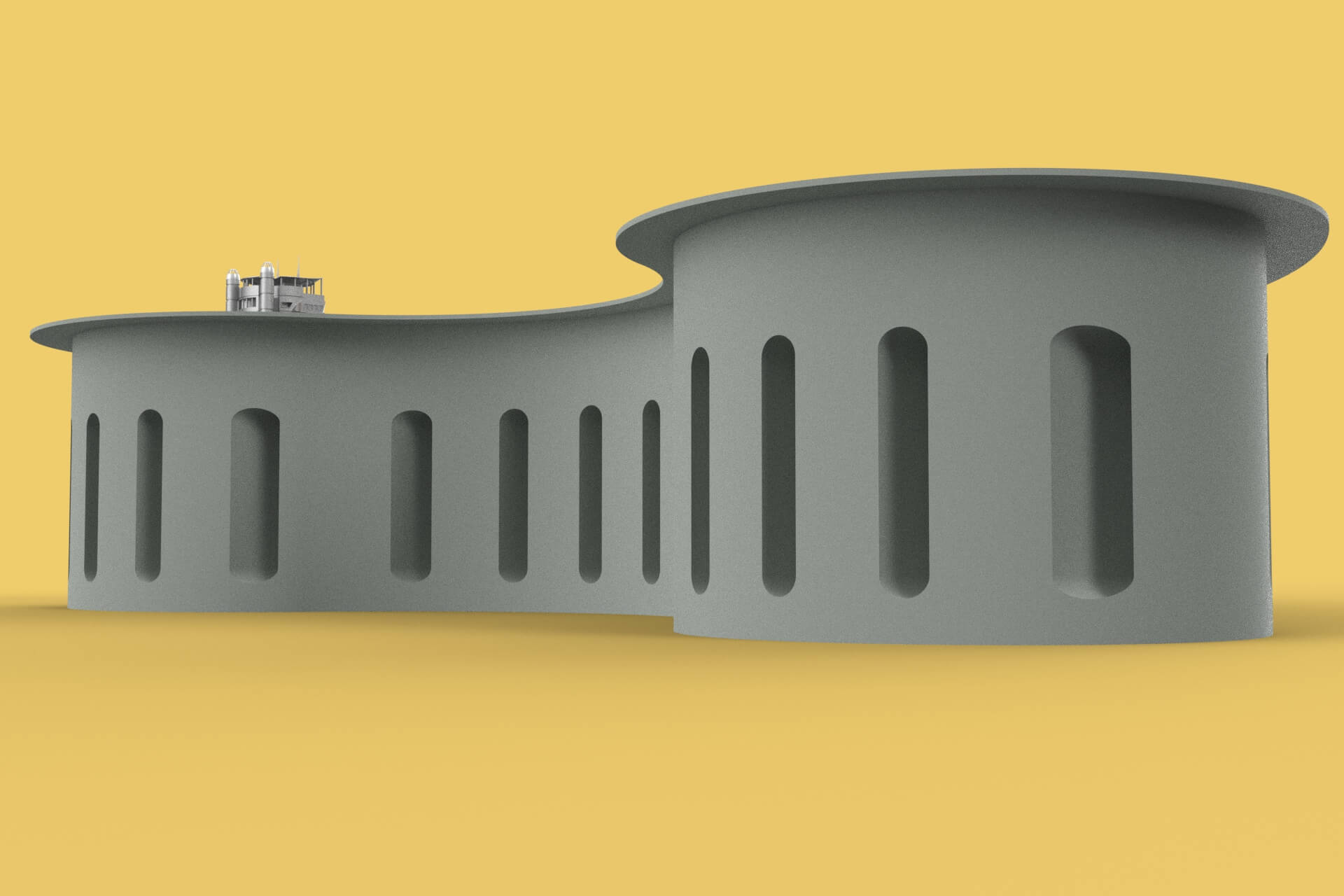 Anti Tsunami Building Wall Innovation Concept - 3D Model by surf3d