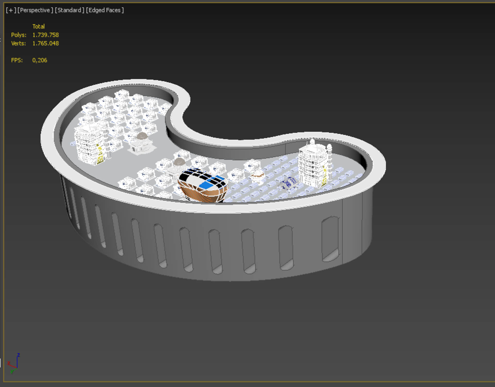 Anti Tsunami Building Wall Innovation Concept - 3D Model by surf3d