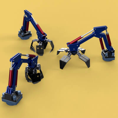 Arm Thumb Grab Bucket Loader Lifting Crane Grabber Grapple - 3D Model ...