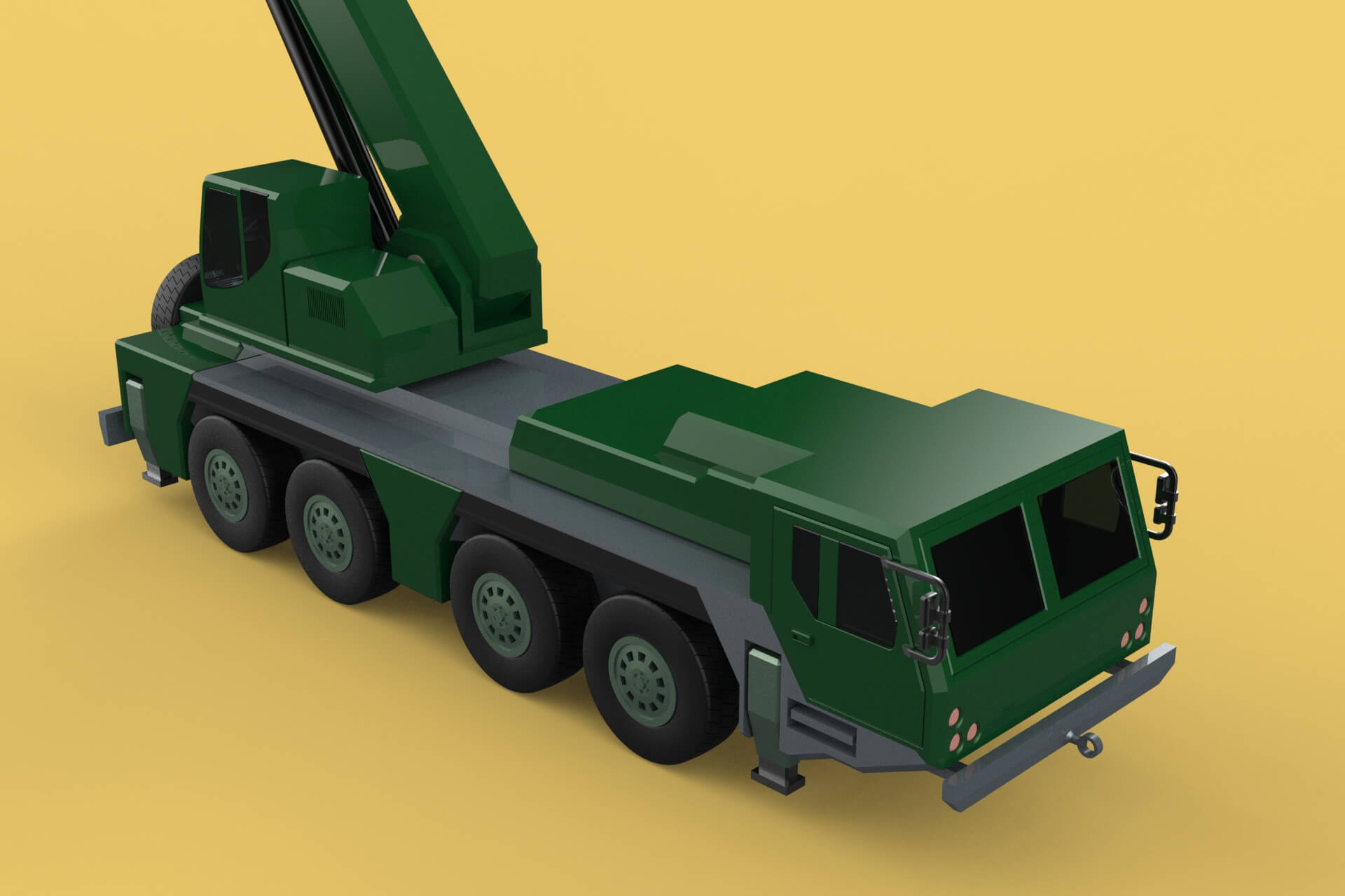 Army Military Rescue Armoured Crane Wrecker Truck Winch War - 3D Model ...