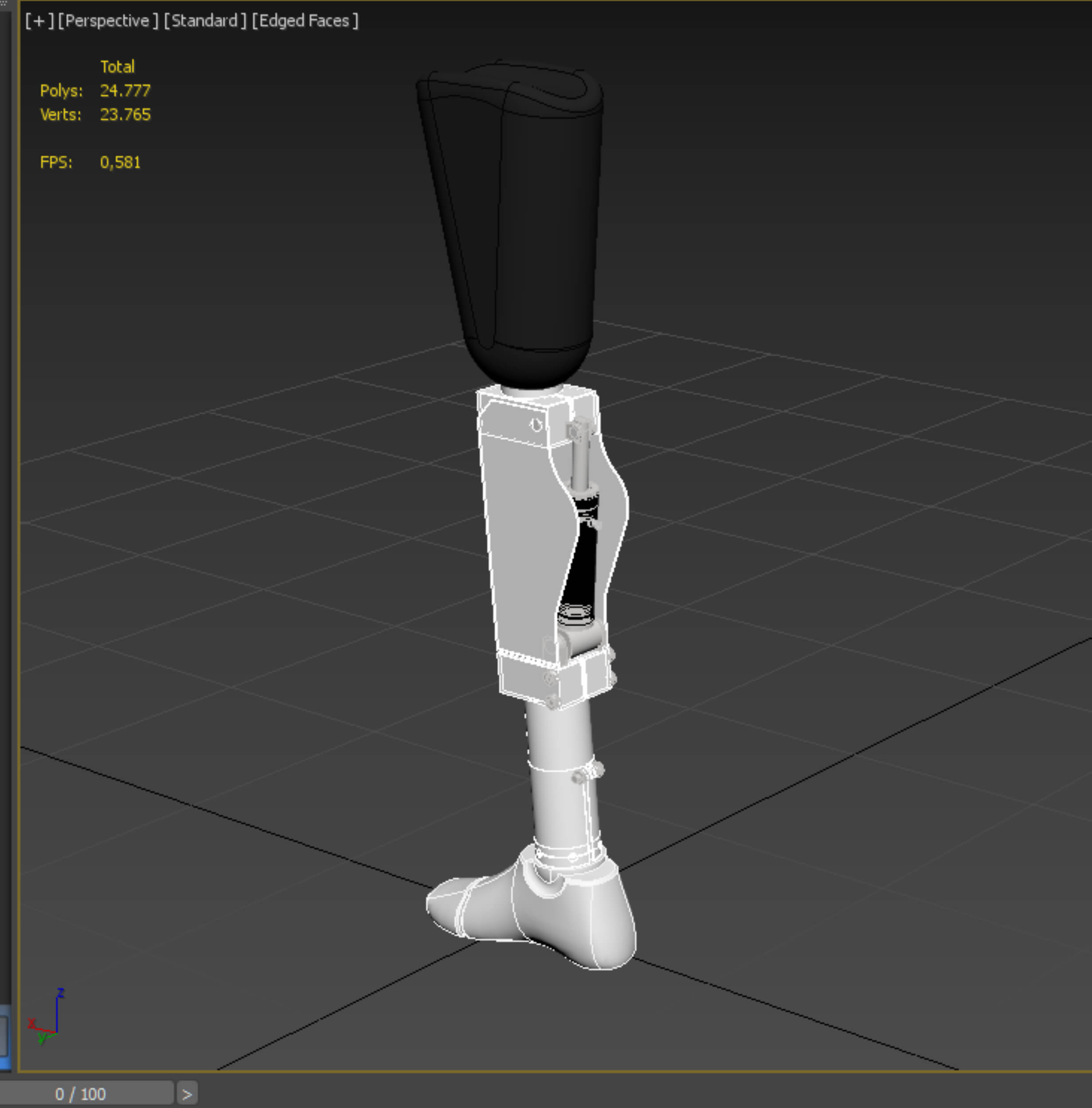 Artificial Pneumatic Prosthetic Leg - 3D Model by surf3d