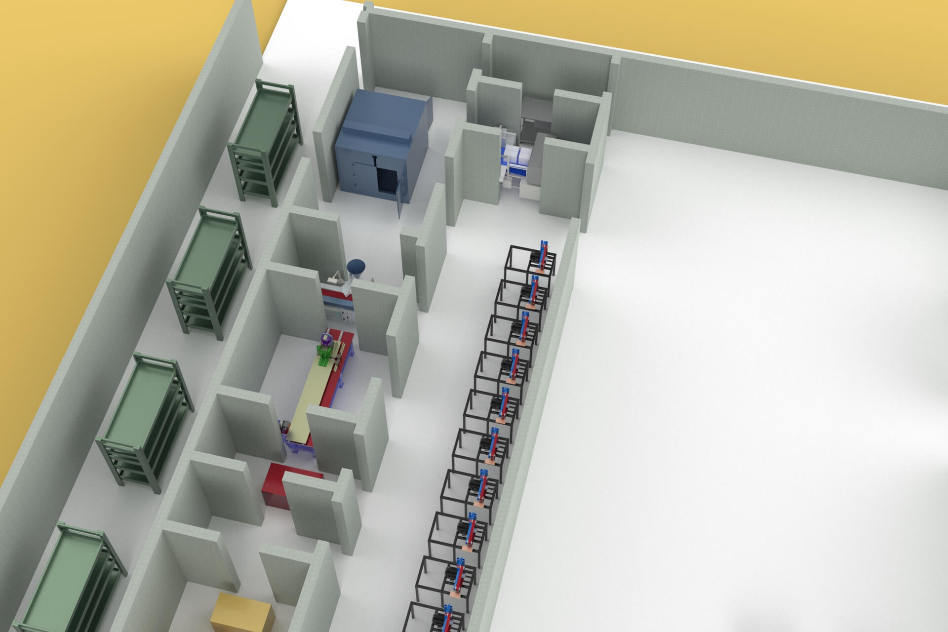Assembling Workshop Factory Industrial Floor Plan Production - 3D Model ...