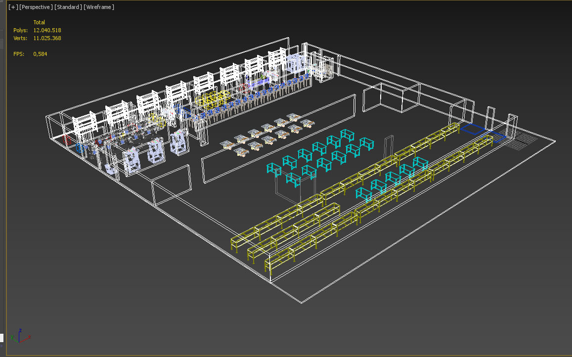 Assembling Workshop Factory Industrial Floor Plan Production - 3D Model ...
