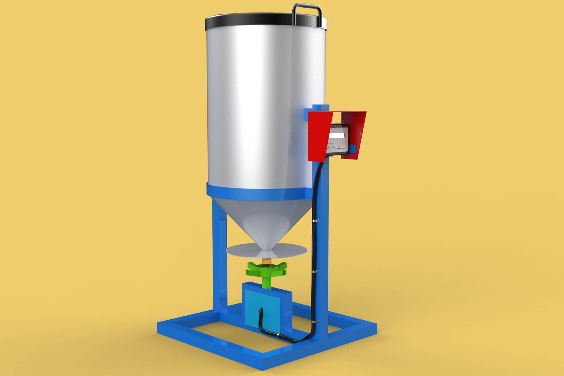 Automatic Fish Feeder Rotary Spreader Centrifugal - 3D Model by surf3d
