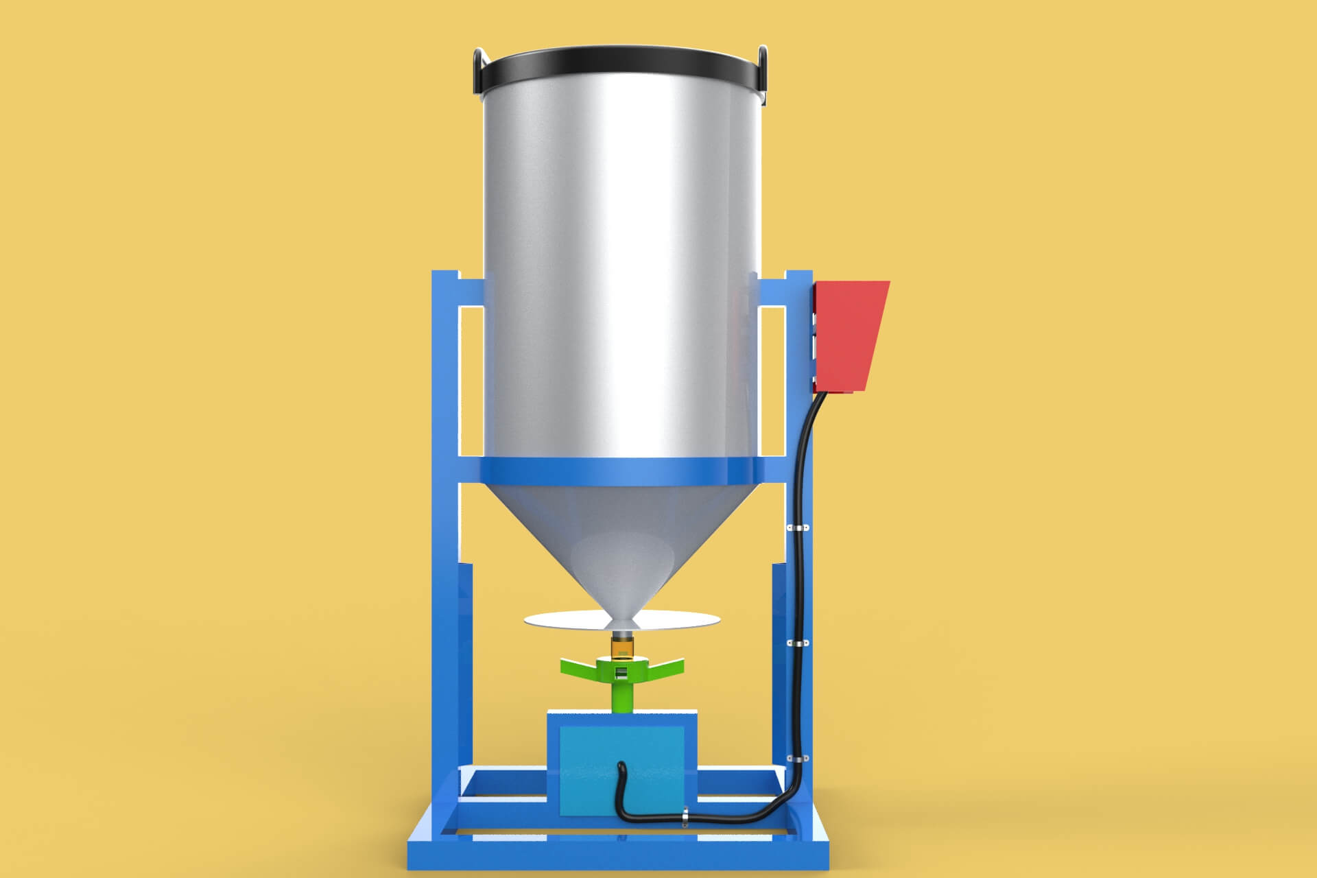 Automatic Fish Feeder Rotary Spreader Centrifugal - 3D Model by surf3d