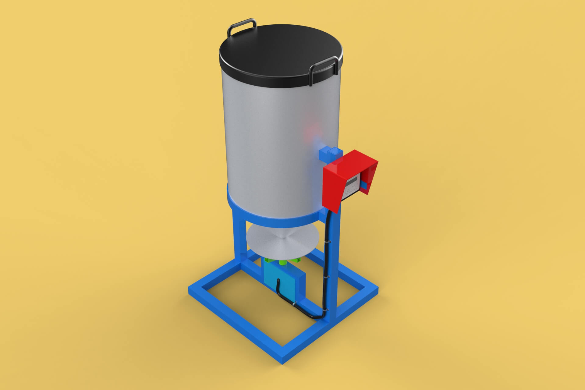 Automatic Fish Feeder Rotary Spreader Centrifugal - 3D Model by surf3d