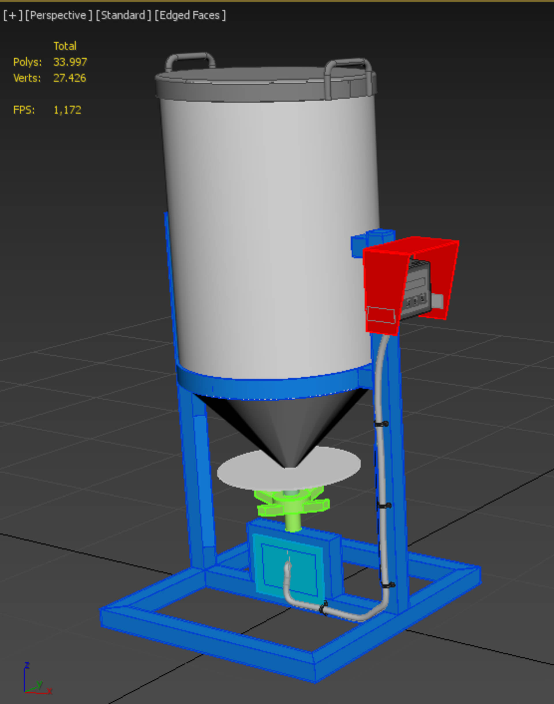 Automatic Fish Feeder Rotary Spreader Centrifugal - 3D Model by surf3d