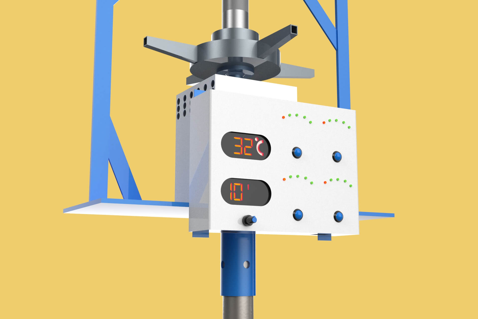 Automatic Fish Feeder Spreader Rotary Centrifugal - 3D Model by surf3d