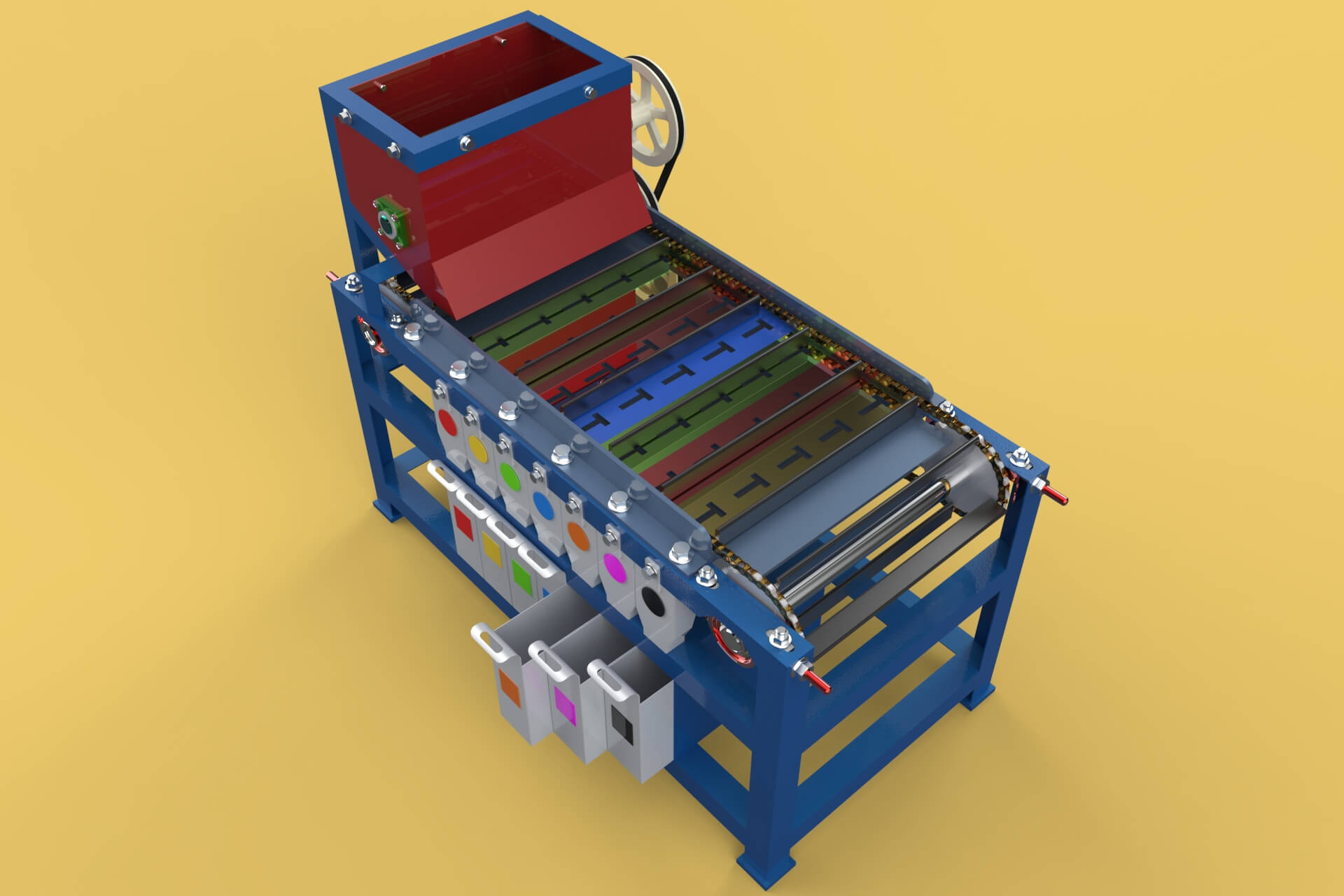 Automatic Screw Bolt Sorting Conveyor Machine - 3D Model by surf3d