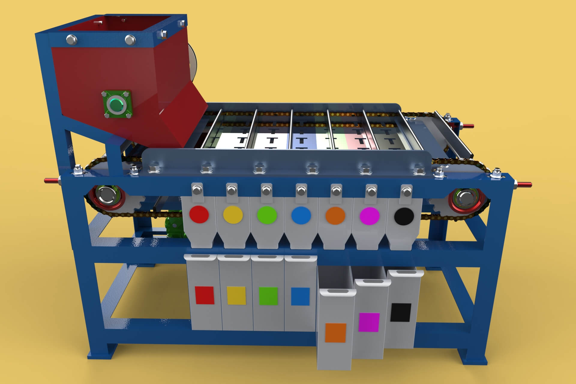 Automatic Screw Bolt Sorting Conveyor Machine - 3D Model by surf3d
