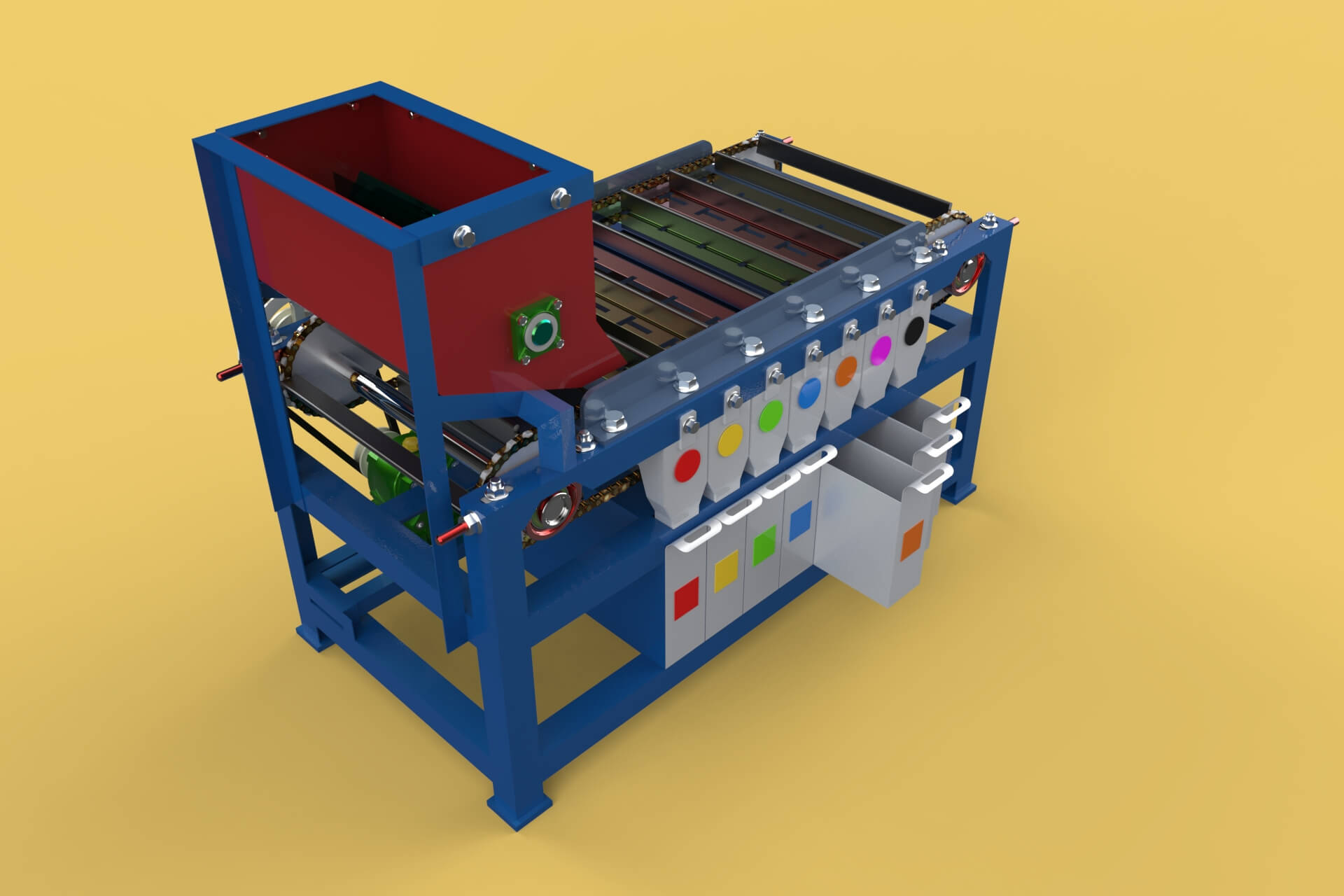 Automatic Screw Bolt Sorting Conveyor Machine - 3D Model by surf3d
