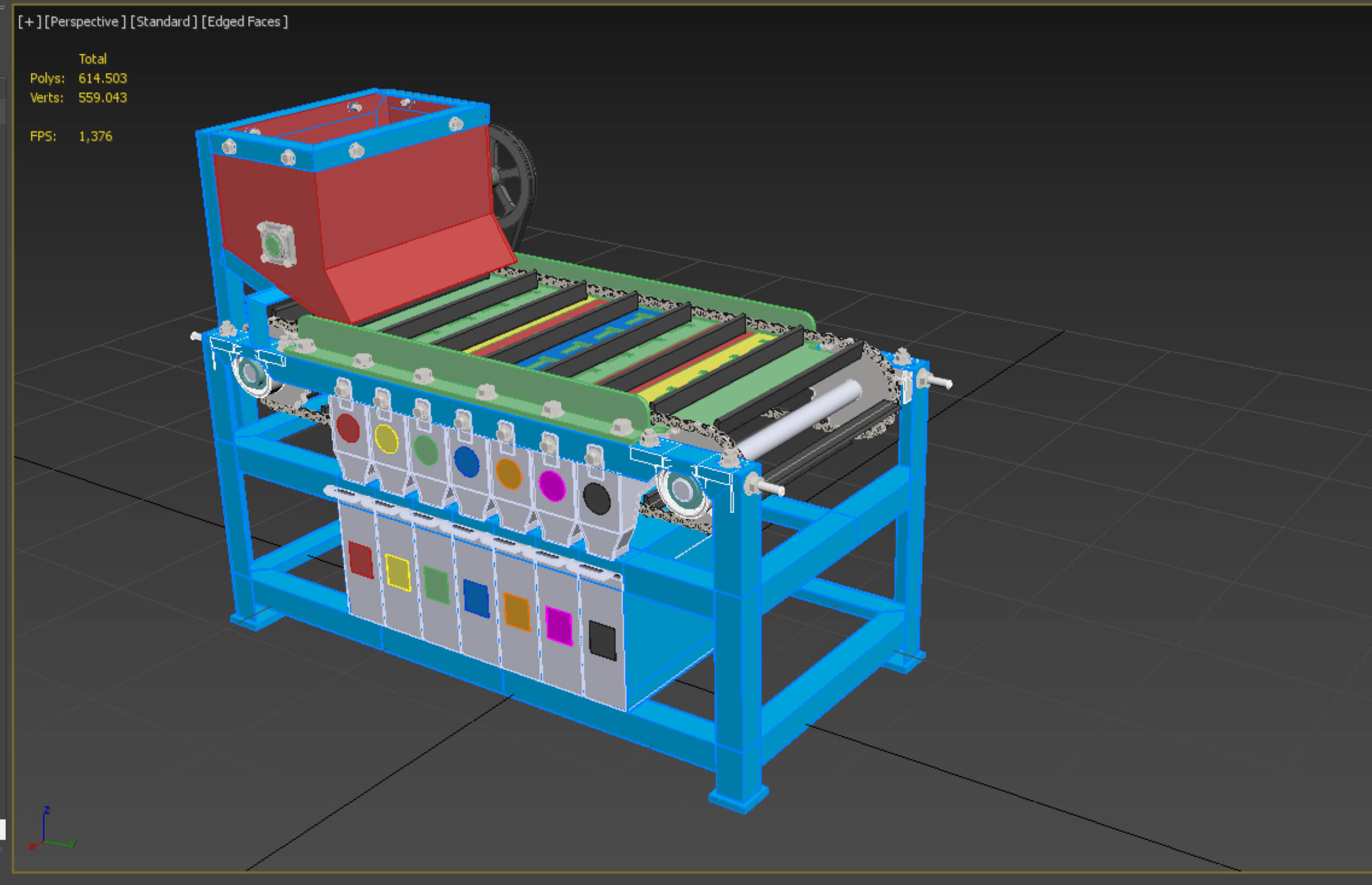 Automatic Screw Bolt Sorting Conveyor Machine - 3D Model by surf3d