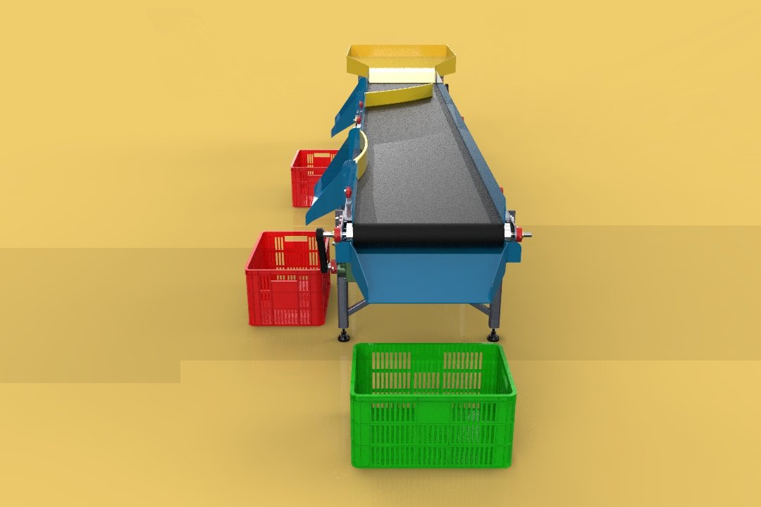 Automatic Seafood Fish Sorting Machine Conveyor - 3D Model by surf3d