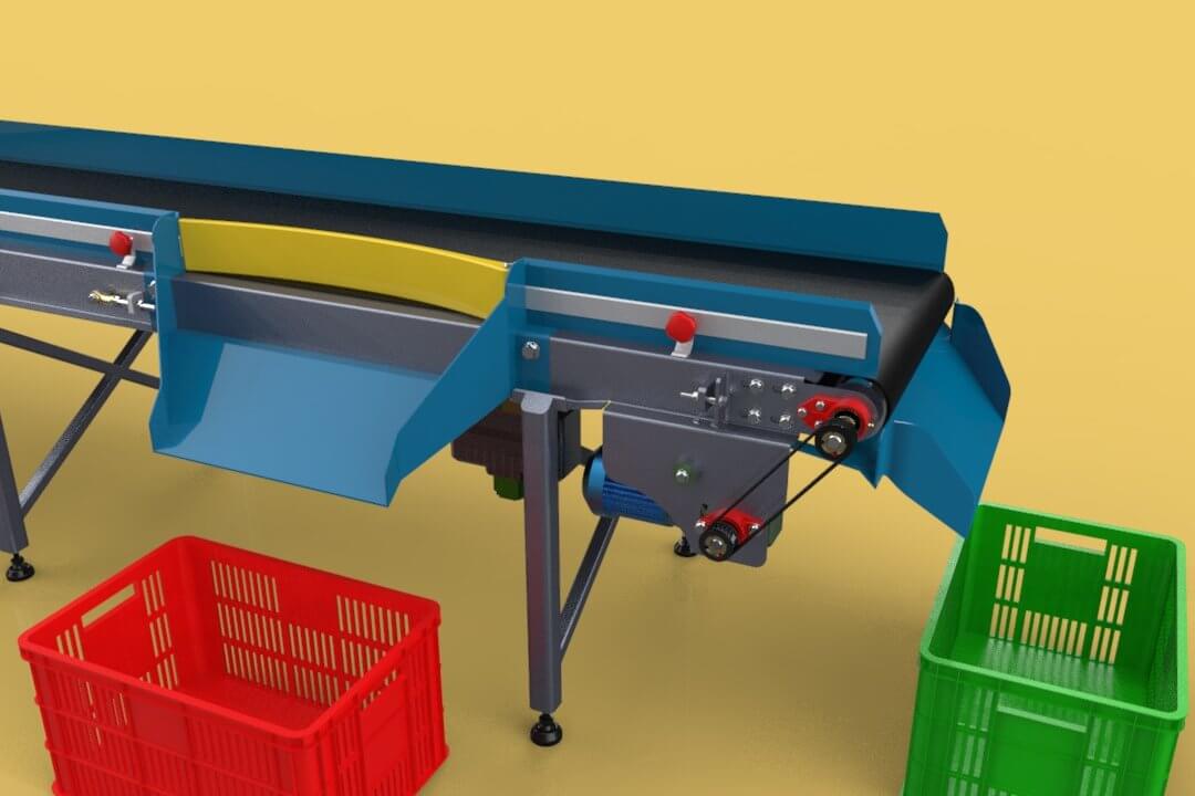 Automatic Seafood Fish Sorting Machine Conveyor - 3D Model by surf3d