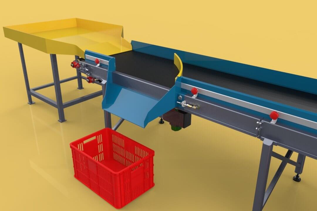 Automatic Seafood Fish Sorting Machine Conveyor - 3D Model by surf3d