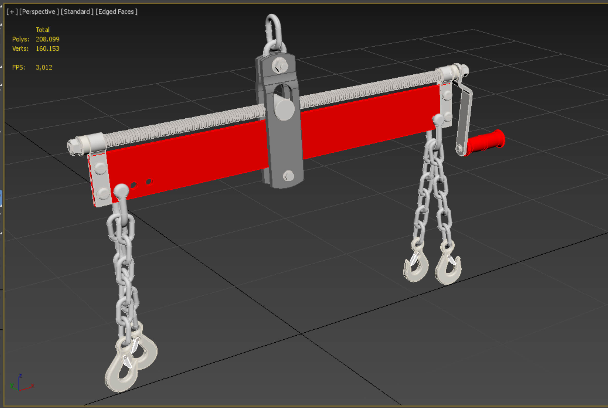 Balancer Load Leveler Engine Hoist Lift Crane Engine Hook 3d by surf3d