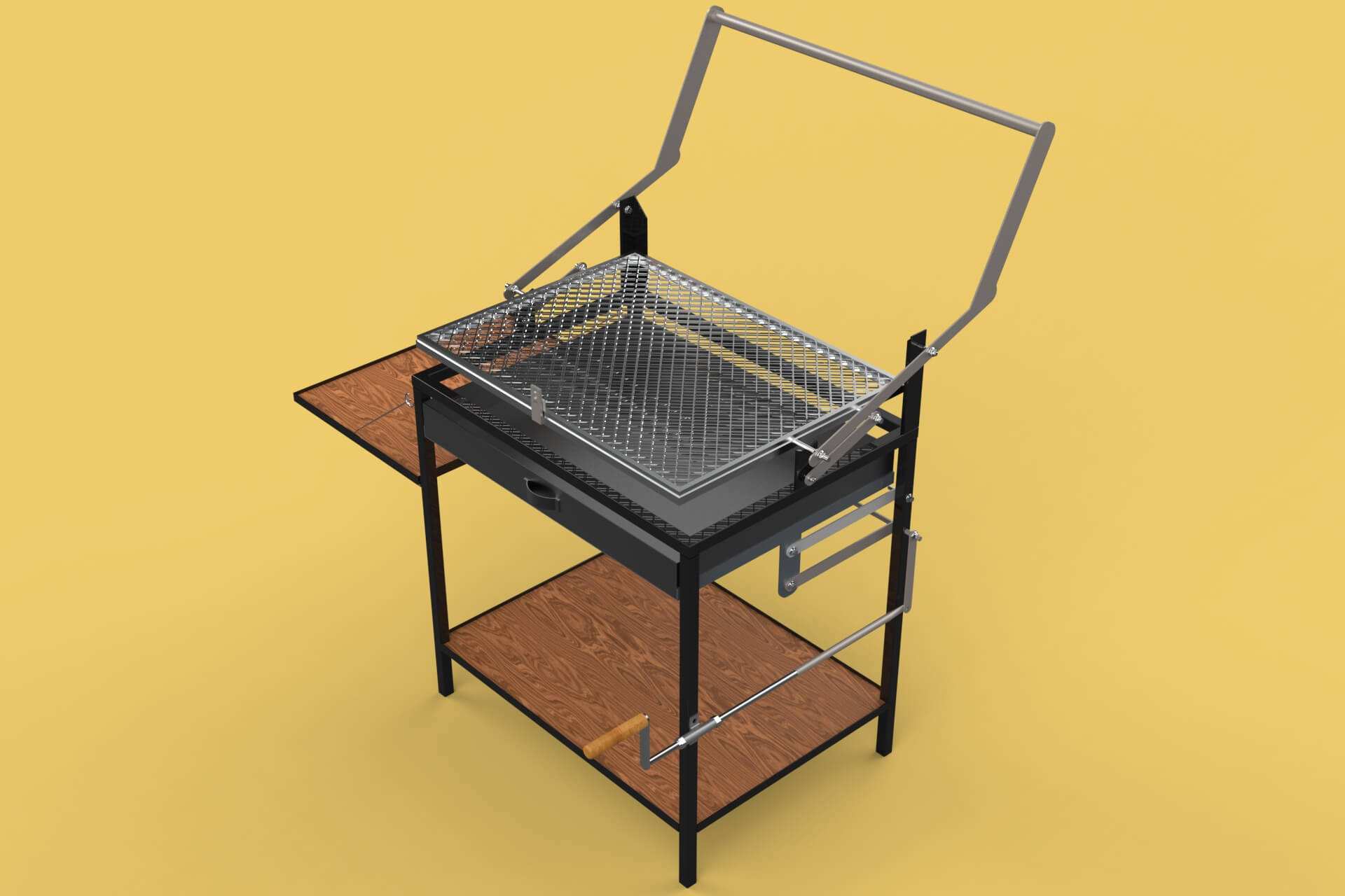 Basket Charcoal Net Flip Meat Grill Rotating Turning - 3D Model by surf3d