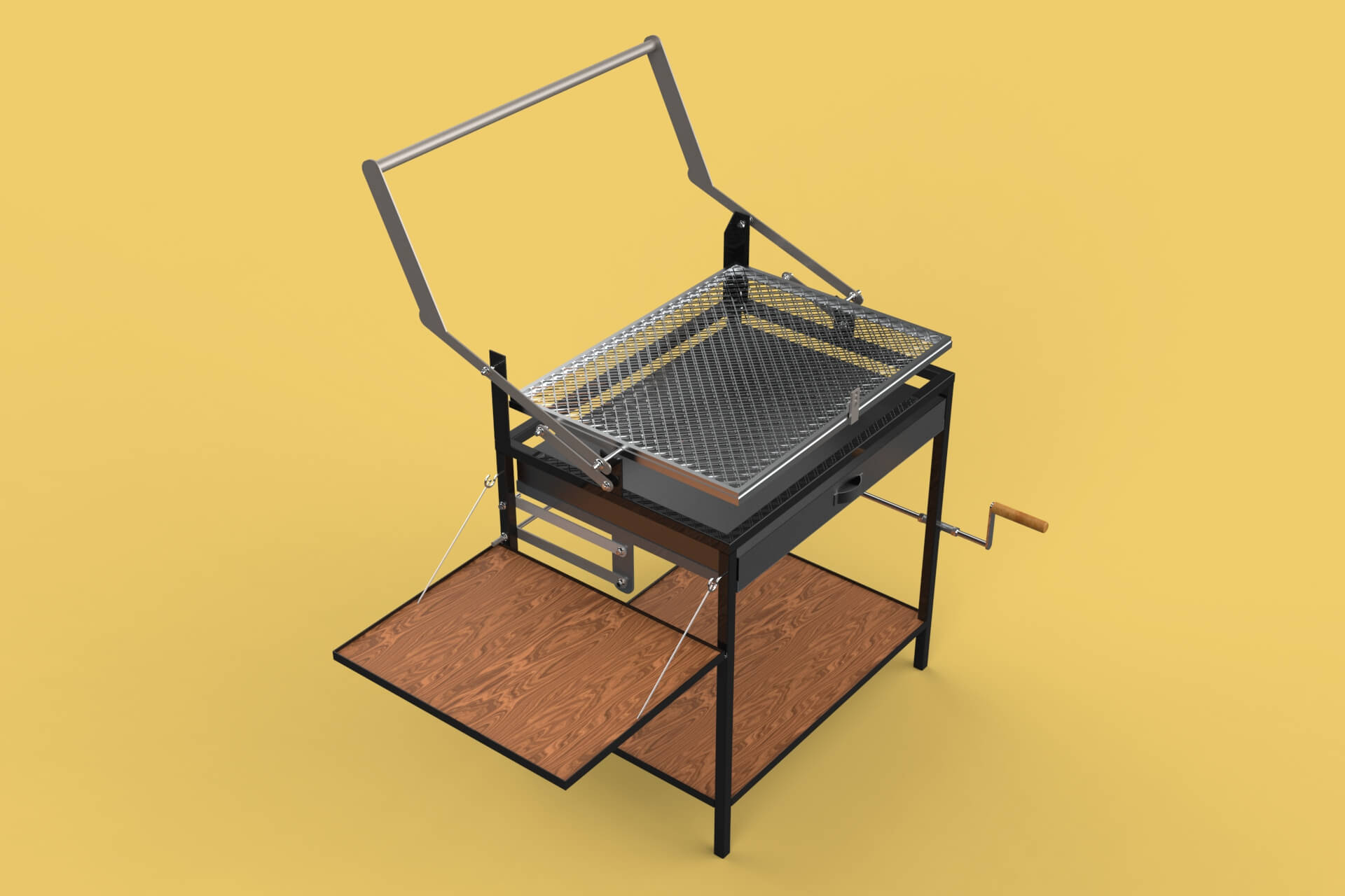 Basket Charcoal Net Flip Meat Grill Rotating Turning - 3D Model by surf3d