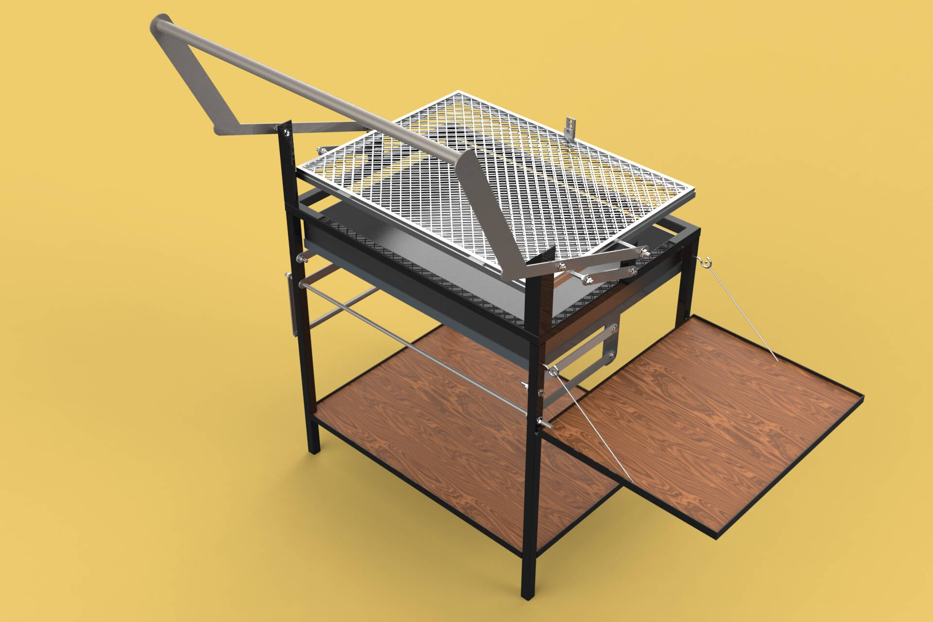 Basket Charcoal Net Flip Meat Grill Rotating Turning - 3D Model by surf3d