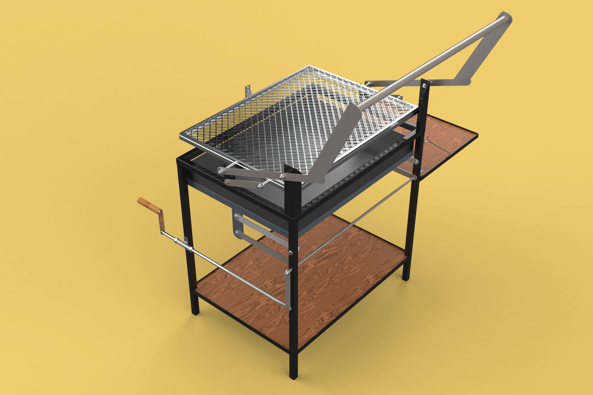 Basket Charcoal Net Flip Meat Grill Rotating Turning - 3D Model by surf3d