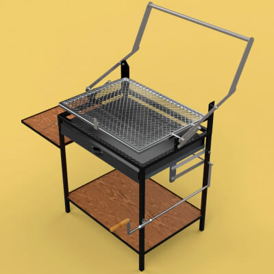 Basket Charcoal Net Flip Meat Grill Rotating Turning - 3D Model by surf3d