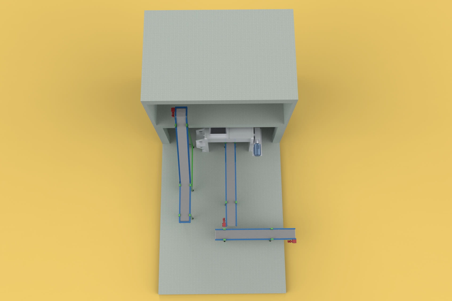Belt Conveyor Ribbon Mixer Blender Production Line Warehouse - 3D Model ...
