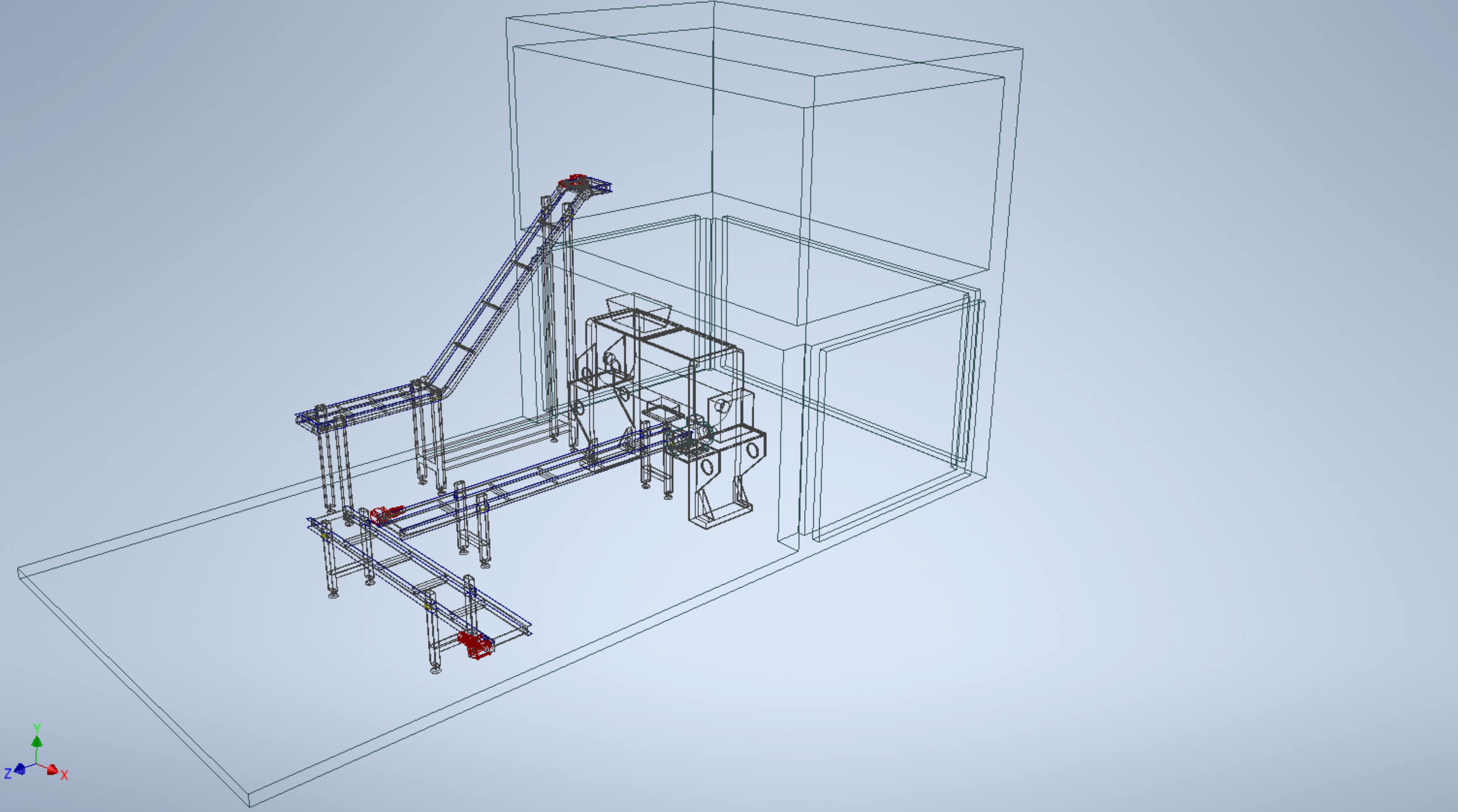 Belt Conveyor Ribbon Mixer Blender Production Line Warehouse - 3D Model ...