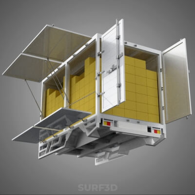 Box Truck Pickup Lorry Cargo Freight Cube Van Boxes Delivery - 3D Model ...