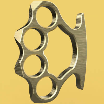 Brass Knuckles Hand Knuckle Duster Self Defense Fist Load - 3D Model by ...