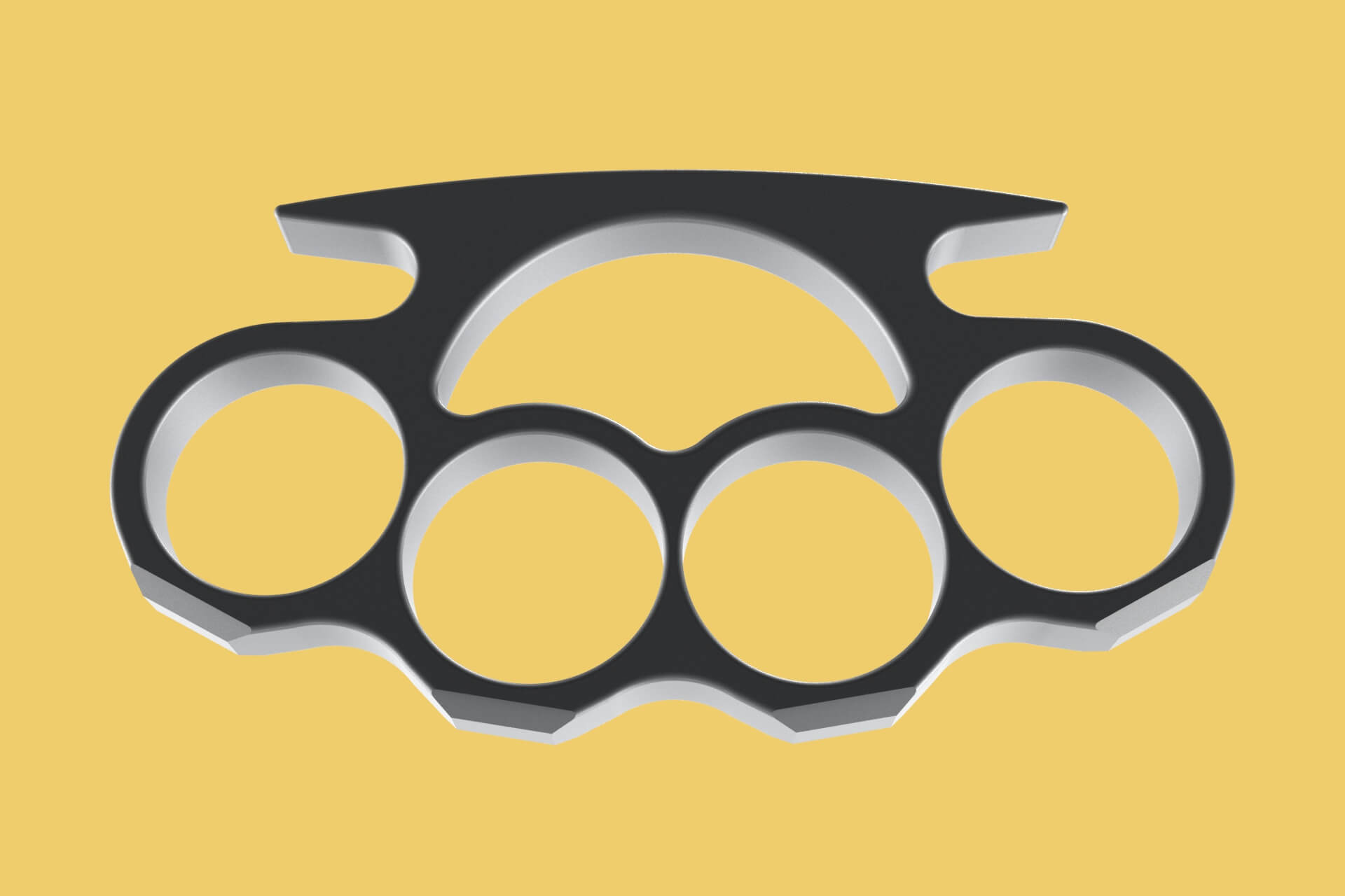 Brass Knuckles Knuckle Duster Self Defense Fist Load Grip - 3D Model by ...