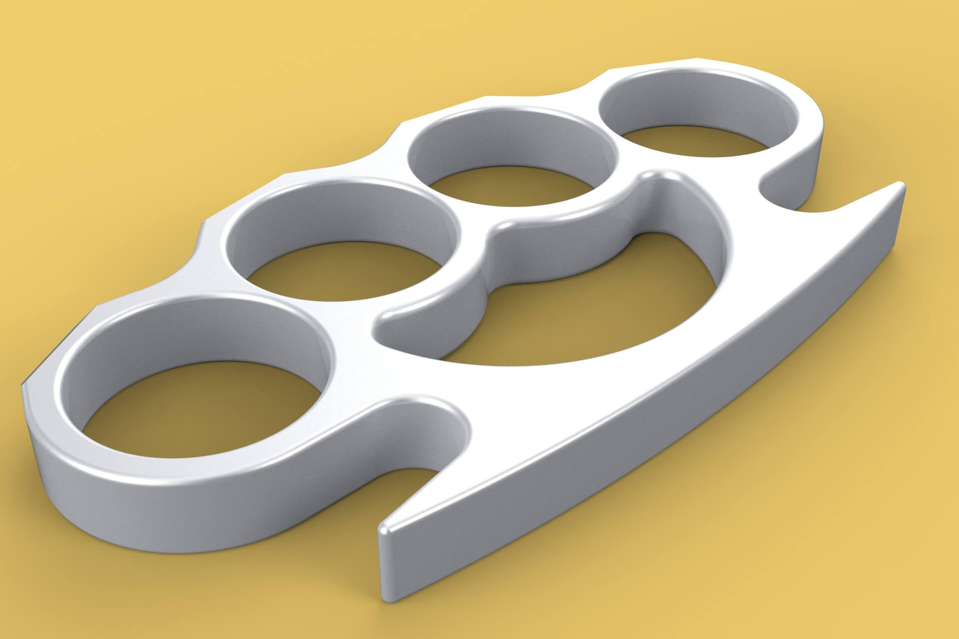 Brass Knuckles Knuckle Duster Self Defense Fist Load Grip - 3D Model by ...