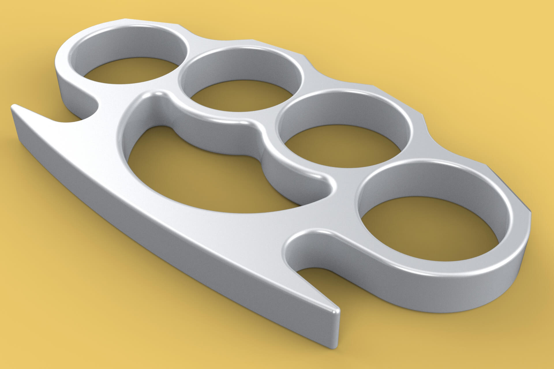 Brass Knuckles Knuckle Duster Self Defense Fist Load Grip - 3D Model by ...